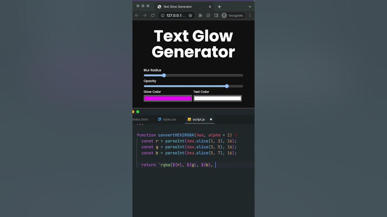 Text Glow Generator in CSS and JS - YouTube