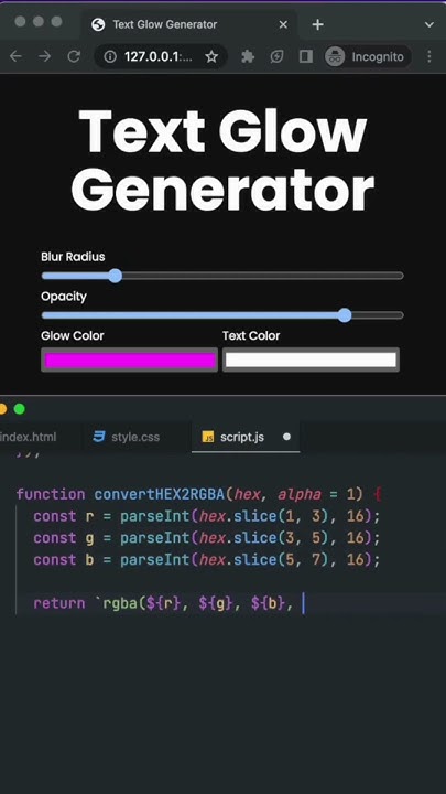 Text Glow Generator in CSS and JS - YouTube