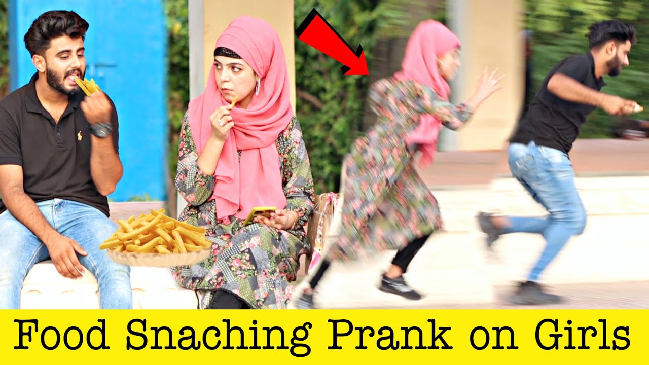 Food Snatching Prank On Cute Girls Prank Part 4 Funny Reactions