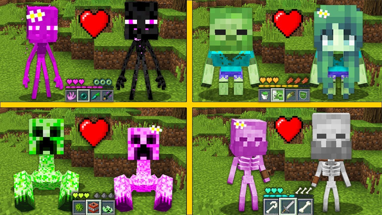 CHILDREN MUTANT MOBS HAVE GIRLS IN MINECRAFT ZOMBIE CREEPER ENDERMAN ...