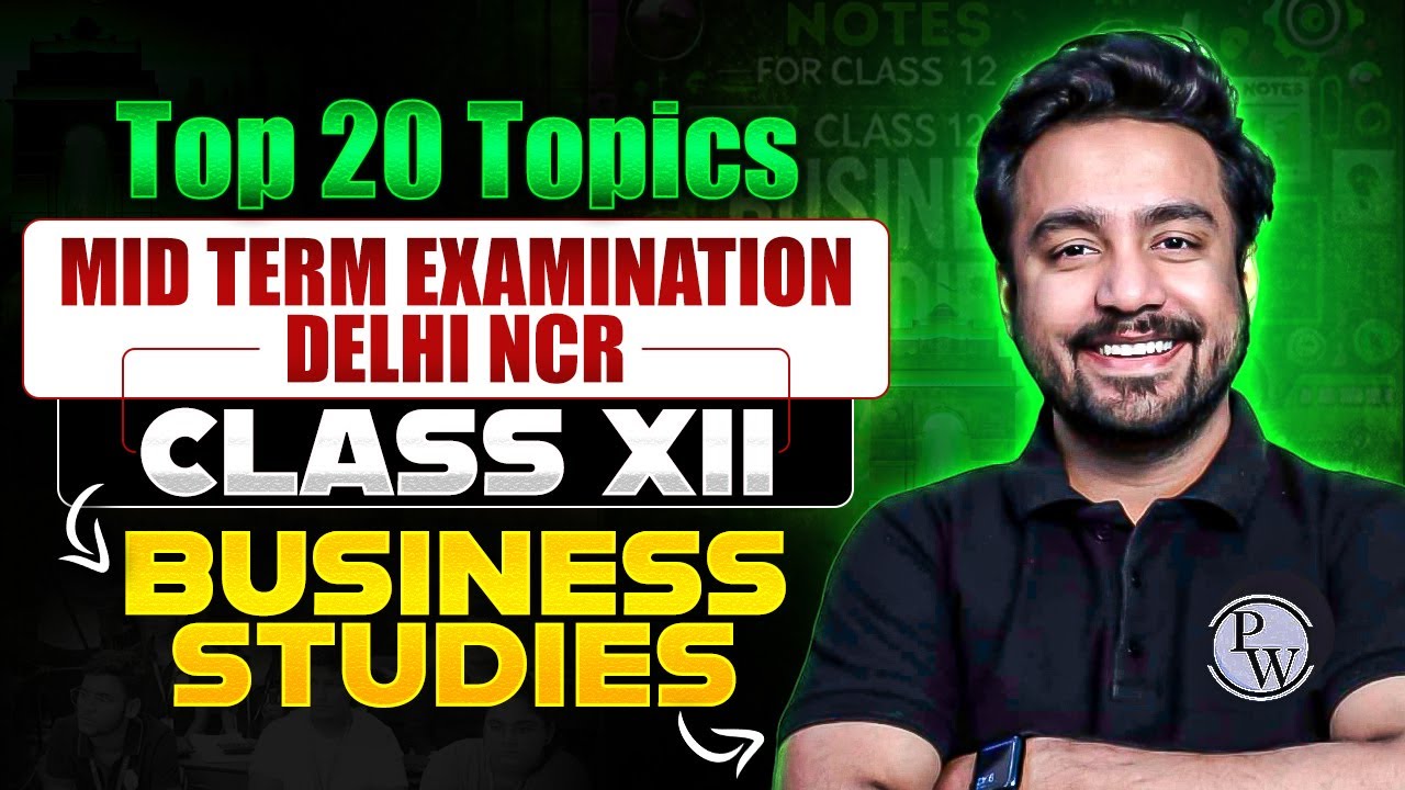 Business Studies Top 20 Topics For Class 12th || Mid Term Examination ...