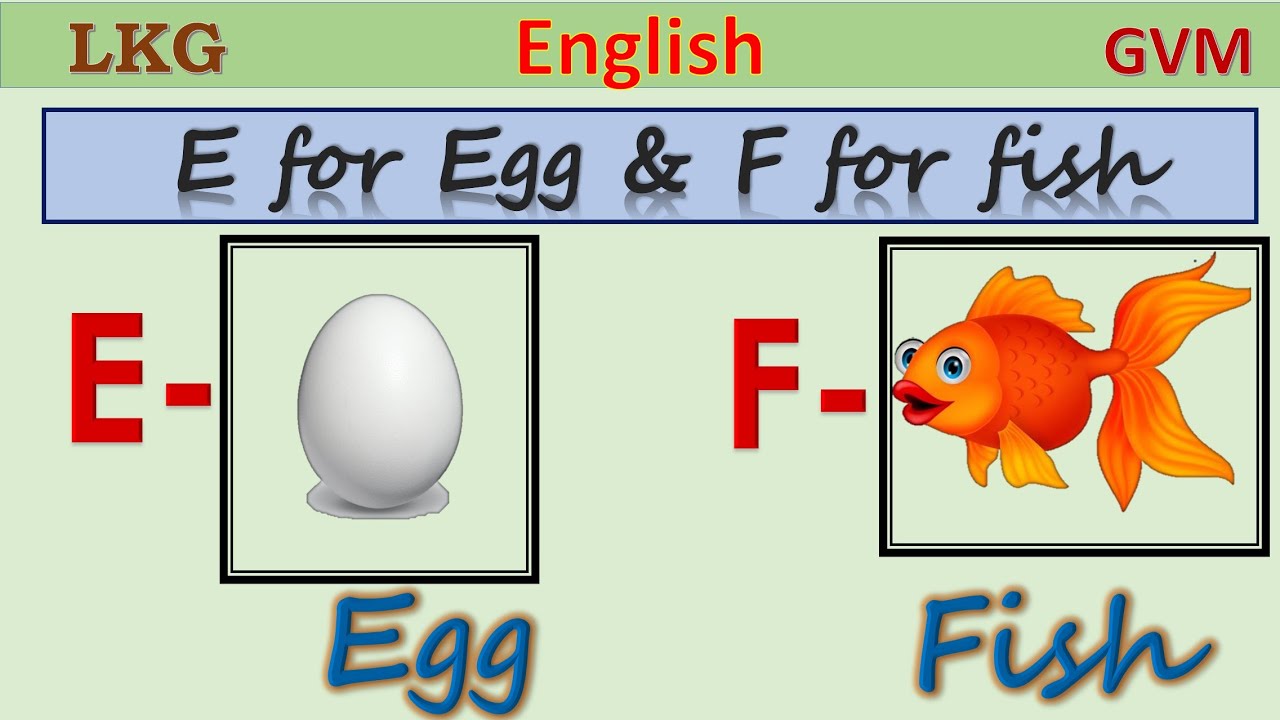 Class LKG | English | Activity | How to write E for Egg and F for Fish ...