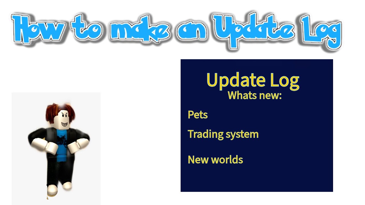 How to make an update log in Roblox Studio - YouTube