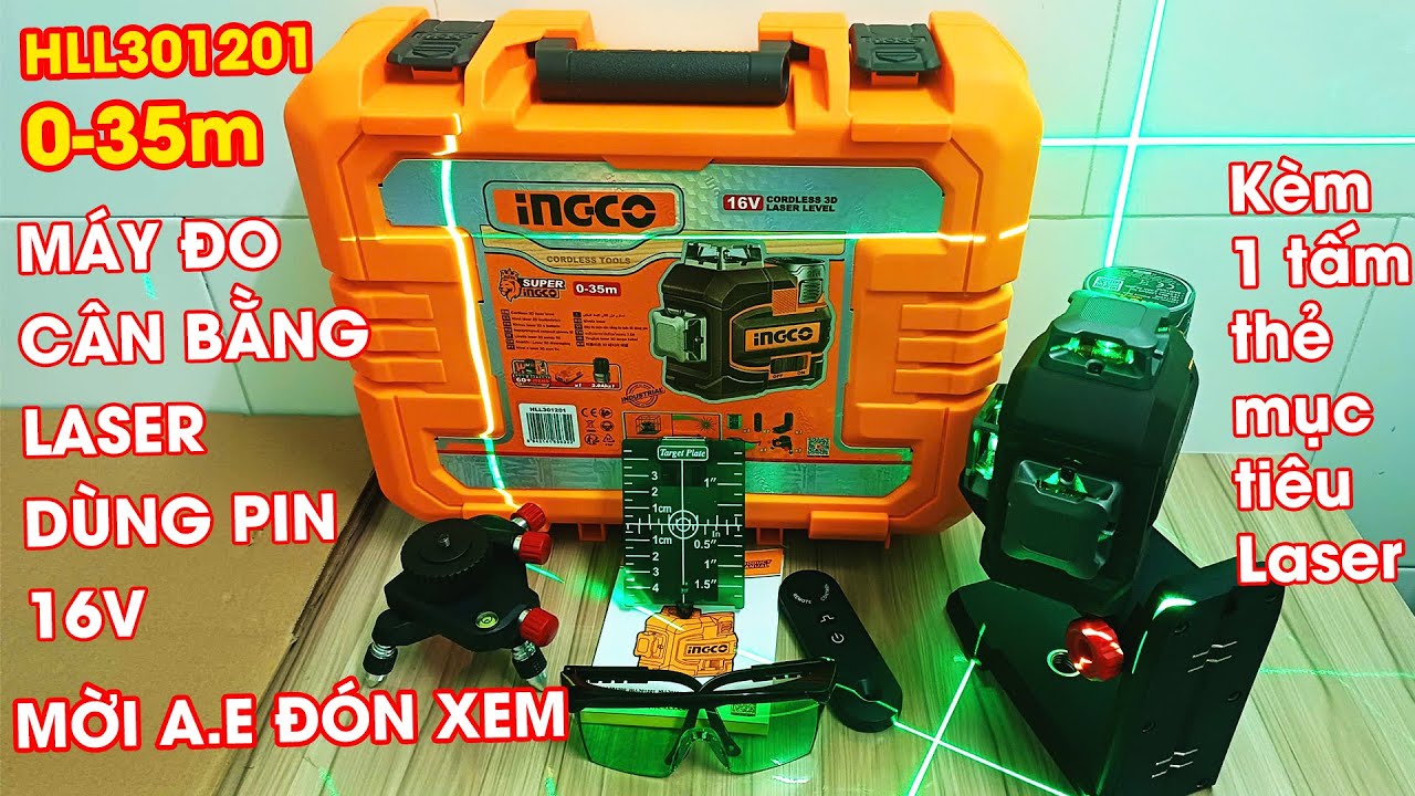 Máy đo cân bằng laser 8 tia xanh 3d INGCO HLL301201 máy xịn cho AE Thợ ...
