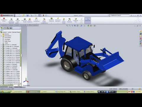 Backhoe | Digger | Loader - SolidWorks - YouTube