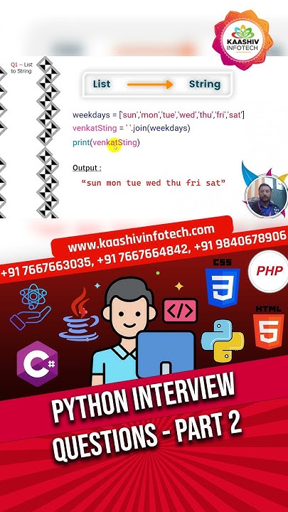 Python Interview Questions And Answers Part 2 Pythontutorial Interviewquestions 