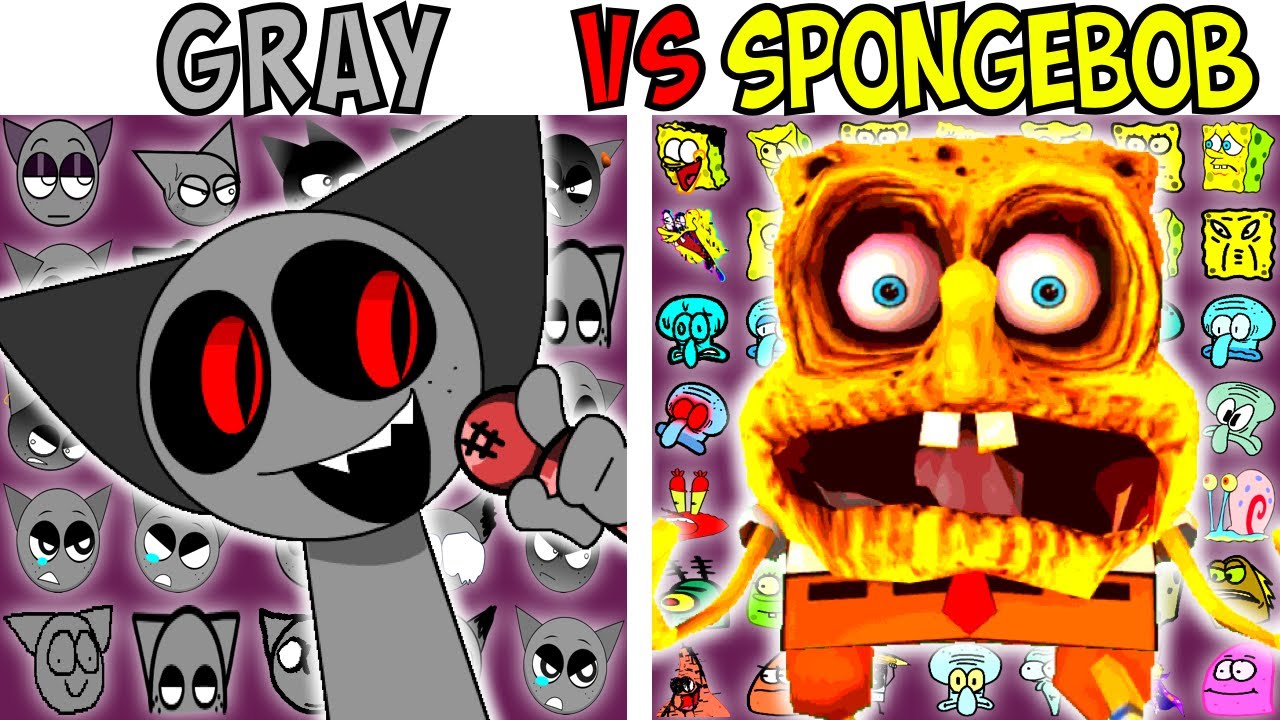 ALL GRAY VS SPONGEBOB TEST | FNF Character Test | Gameplay VS ...