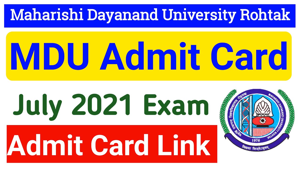 MDU Admit Card 2021 || MDU UG/PG Regular & Distance Courses Admit Card ...