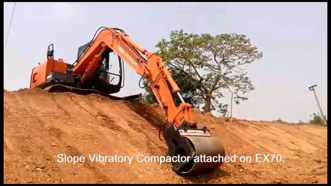 Innovative Slope Vibratory Compactor - YouTube