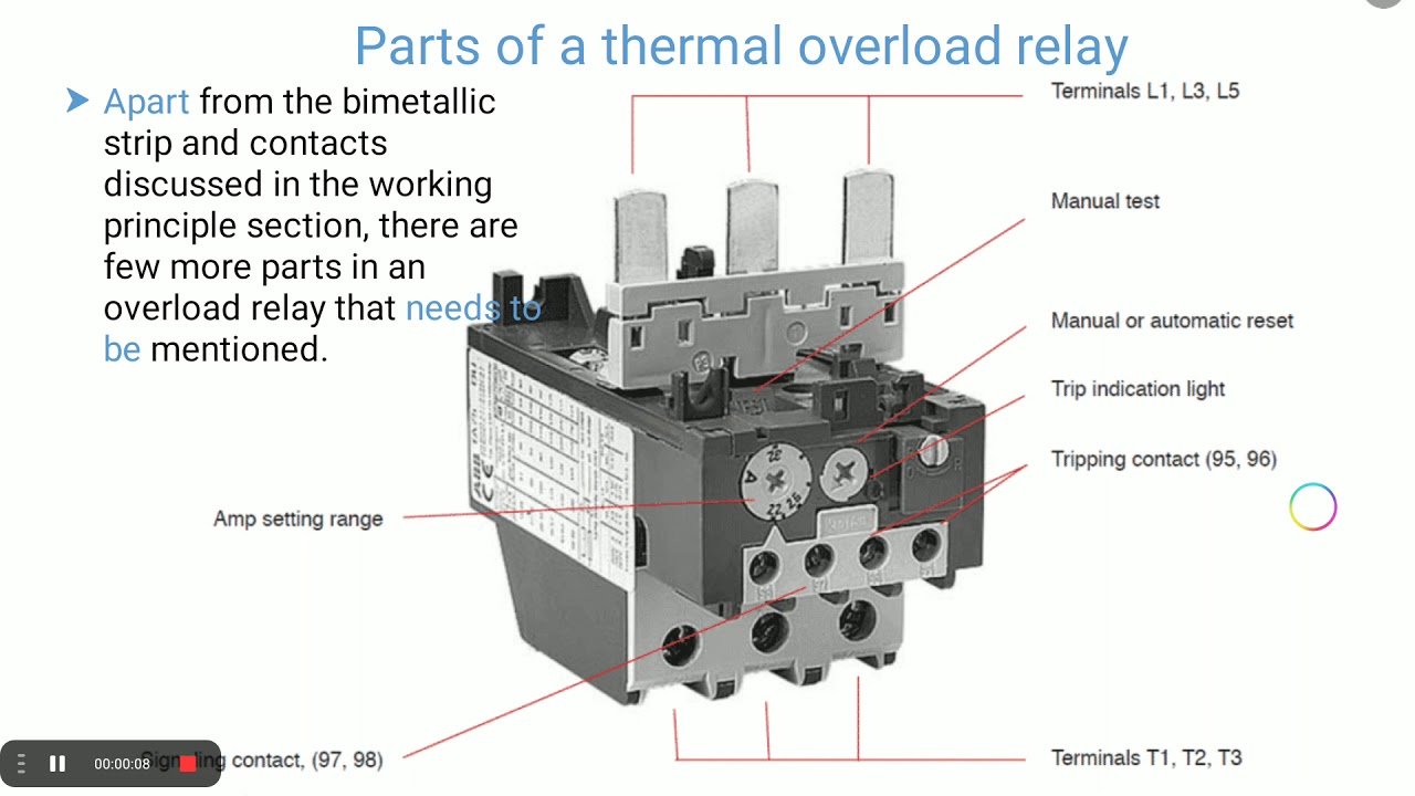 Overload relay 3 រឺឡេកំដៅ ប្រព័ន្ធបញ្ជាម៉ូទ័រអគ្គិសនី - YouTube
