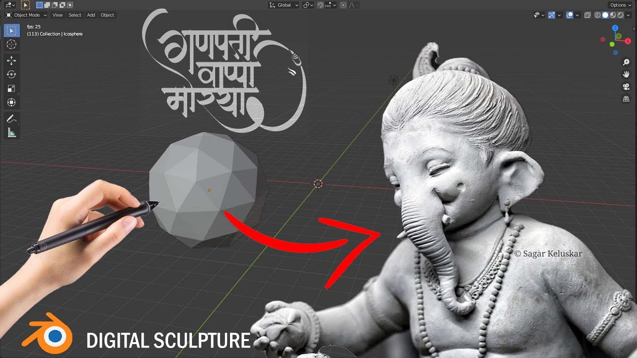 DAY 3 | Bappa Digital Sculpting | @kalakaarkunal3194 - YouTube
