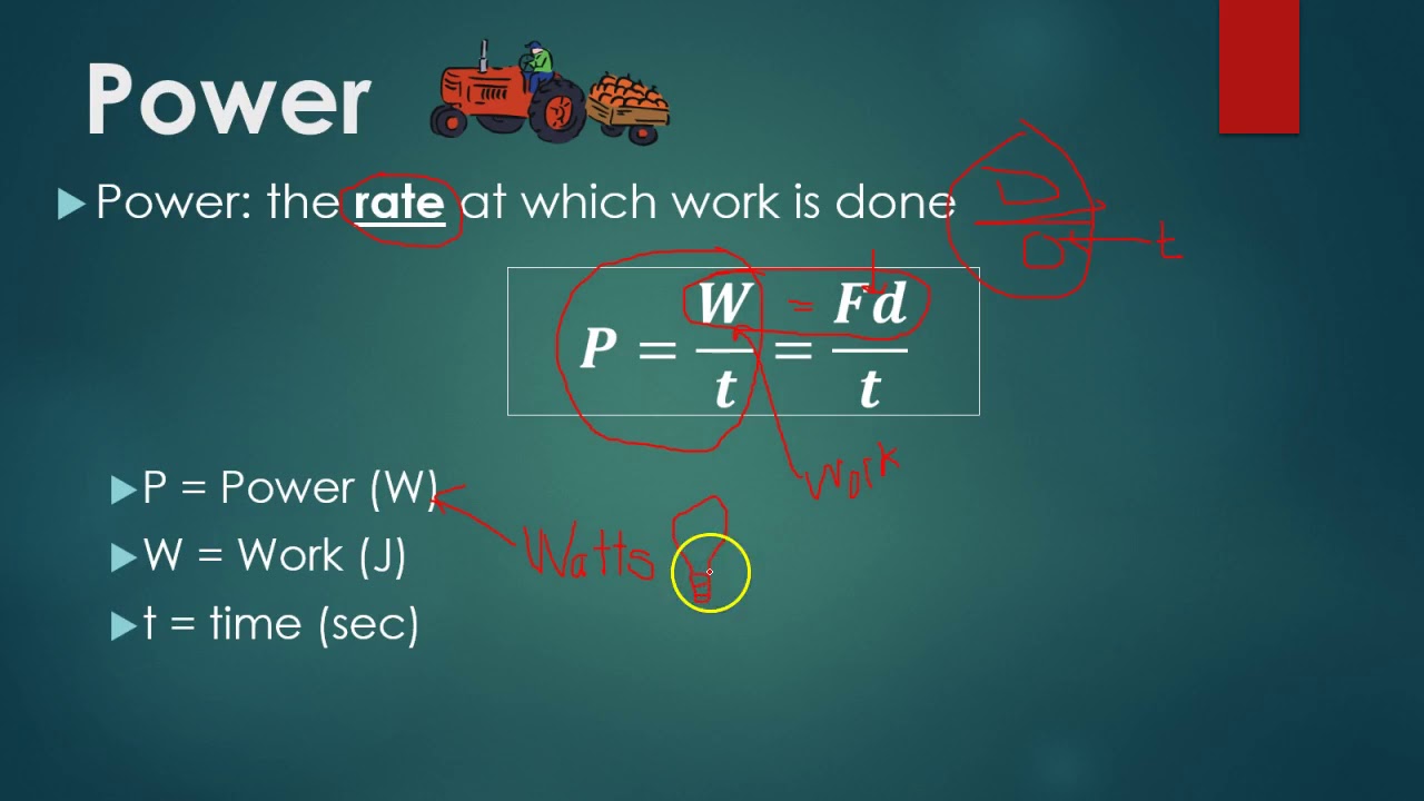 Notes Energy, Work, & Power #3 (Power) - YouTube