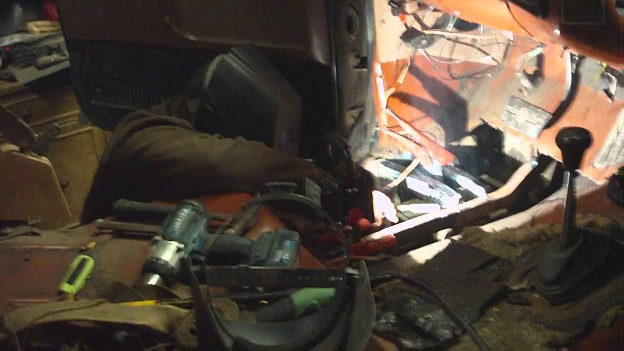 welding in cab mount chevy project - YouTube