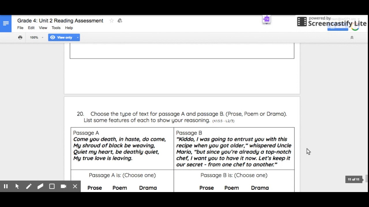 Grade 4 Unit 2 Assessment Part 2 - YouTube