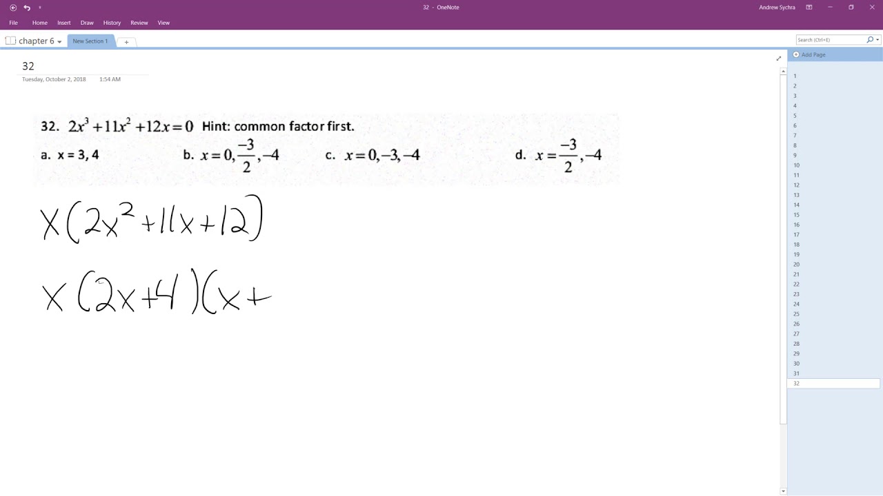 2x 3 11x 2 12x 0 Solve By Factoring YouTube