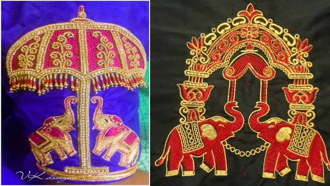 Royal Haathi Maggam Work Designs For Blouse 2019 - YouTube