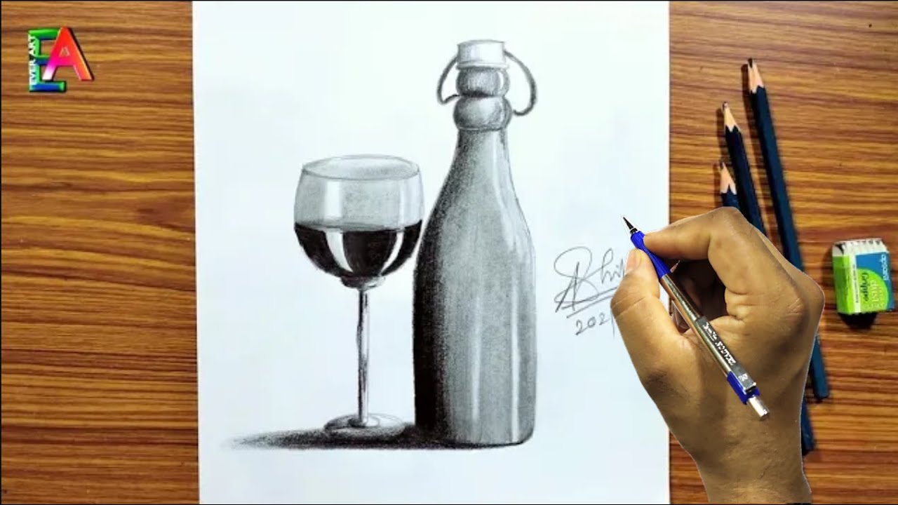 Still life-49 Ever Art with pencil sketch for beginners//Simple and ...