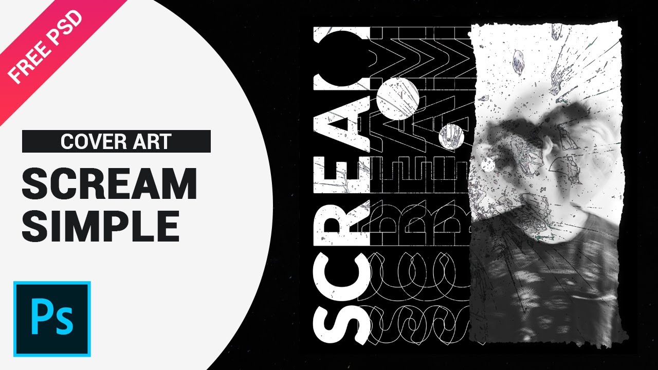 How to Create Scream Simple Cover Art - Tutorial Photoshop CC 2020 ...