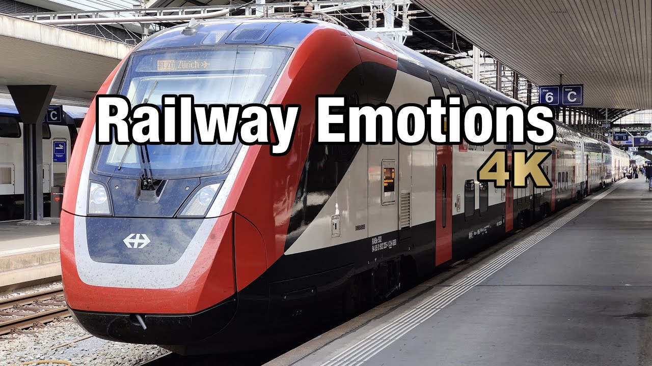 🚆 4K Brand new tilting double decker train cab ride (Switzerland | IR70 ...