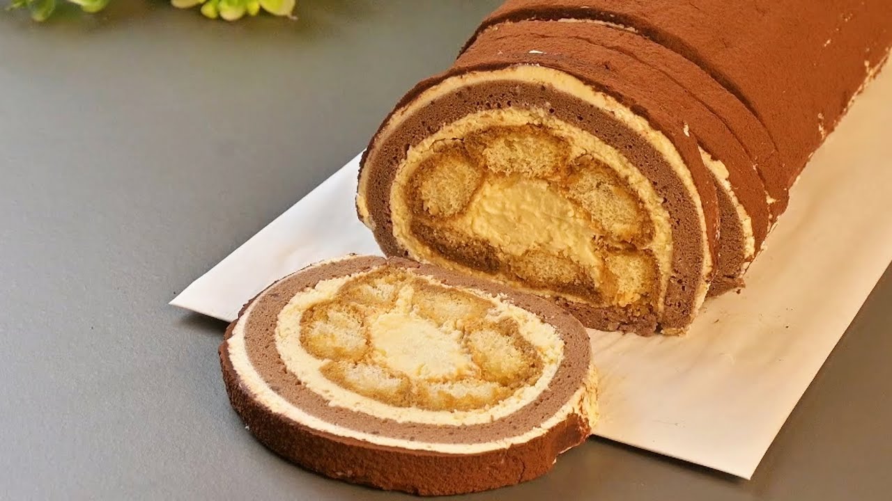 Easy TIRAMISU ROLL Cake Recipe You Need To Try - YouTube