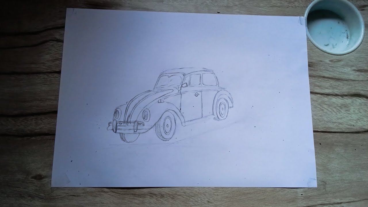 HOW TO DRAW A Volkswagen beetle Time - lapse - YouTube