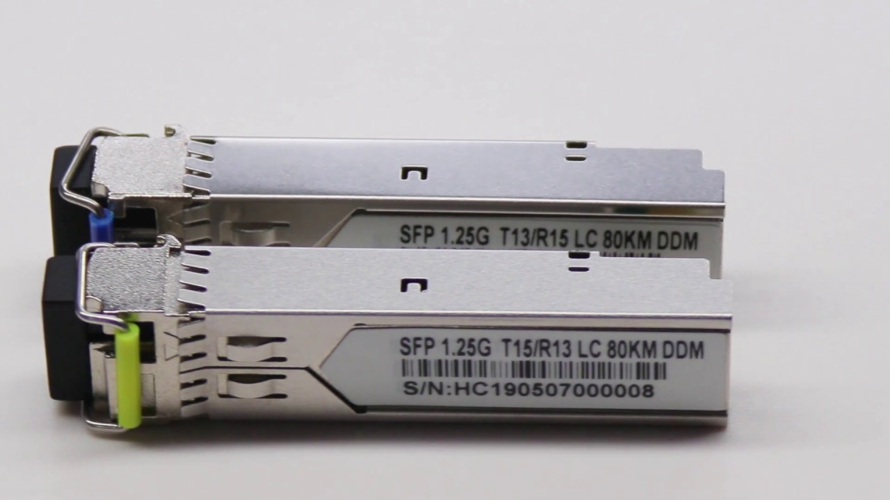 SFP 1.25G 80km LC Single mode Single fiber - YouTube