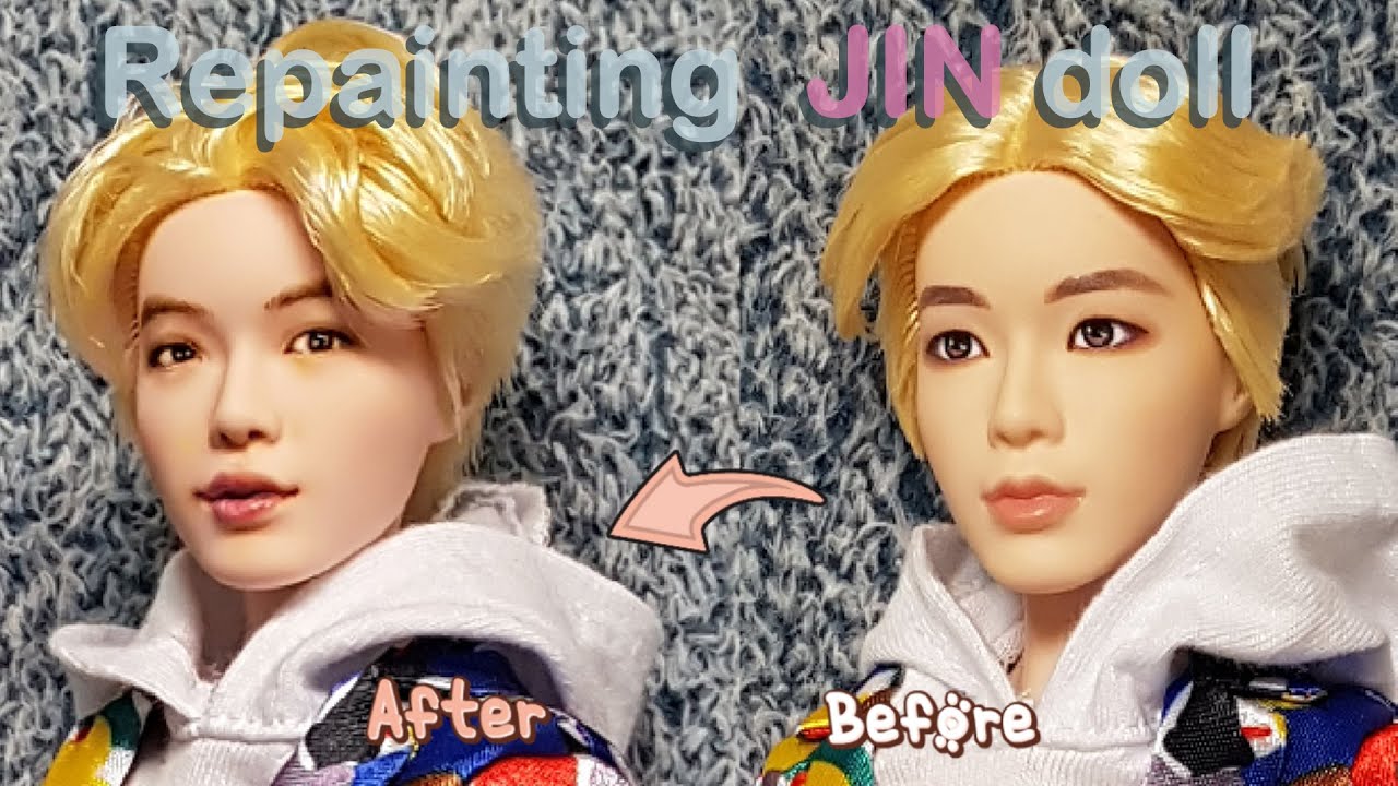 #6 BTS doll repainting -JIN 방탄 석진 마텔인형 리페인팅 - YouTube