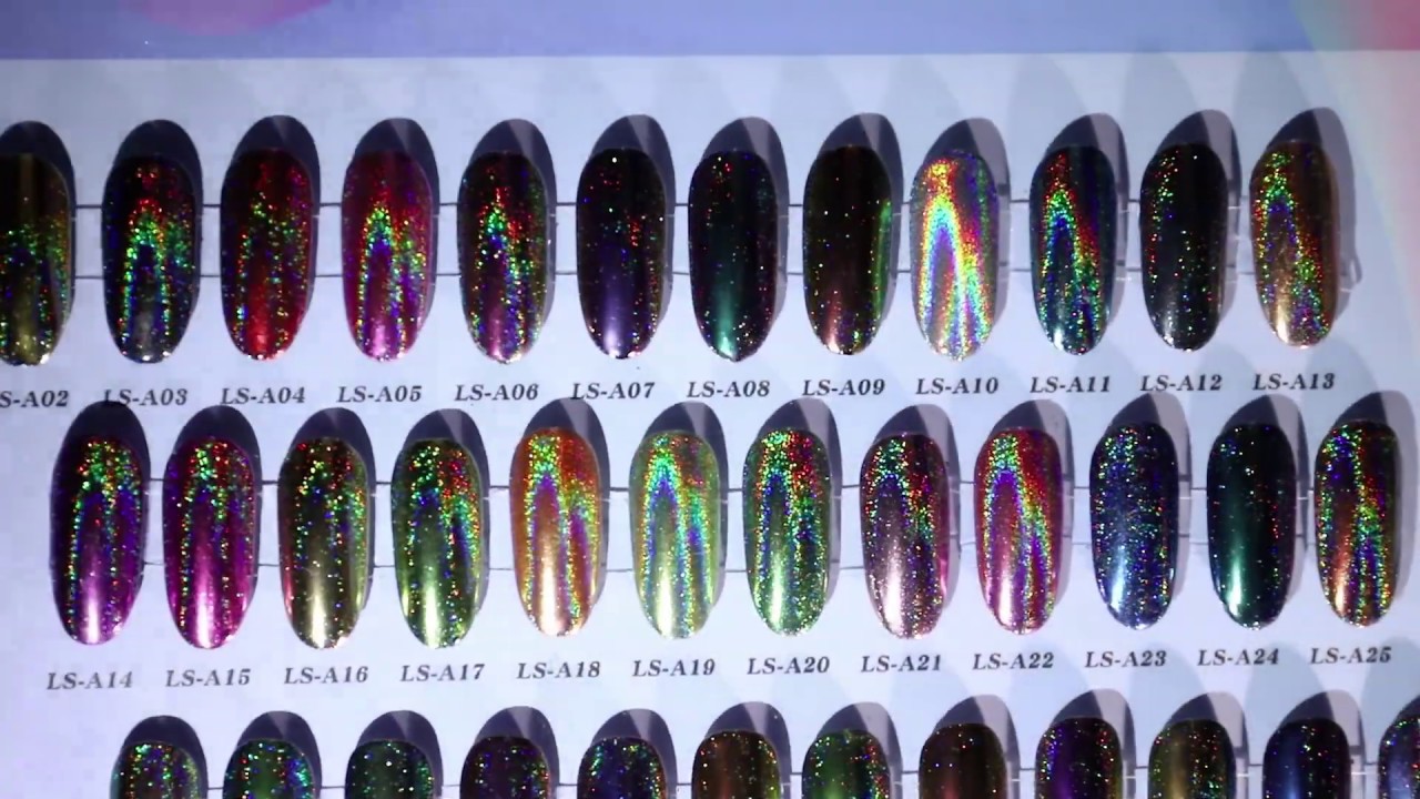 holographic nails# Nail art # holo nails - YouTube