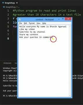 Python Program to print lines having length greater than 20 Characters ...