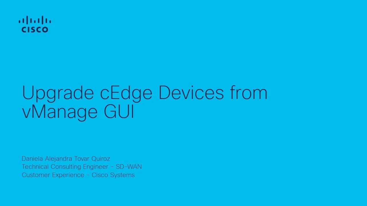 Upgrading cEdge Devices from vManage GUI | SD-WAN Device Management ...