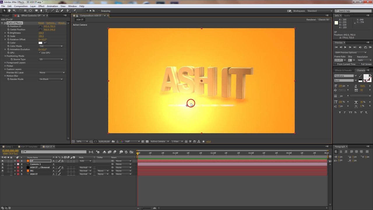 Nice 3D text in Adobe After Effect ( Part 1 ) - YouTube