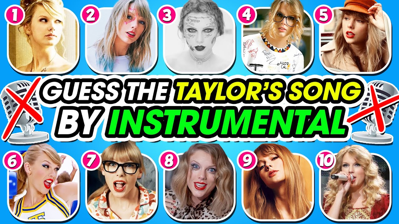 Guess The Taylor Swift Song By INSTRUMENTAL 🎙️🚫 🎸Swiftie Test - YouTube