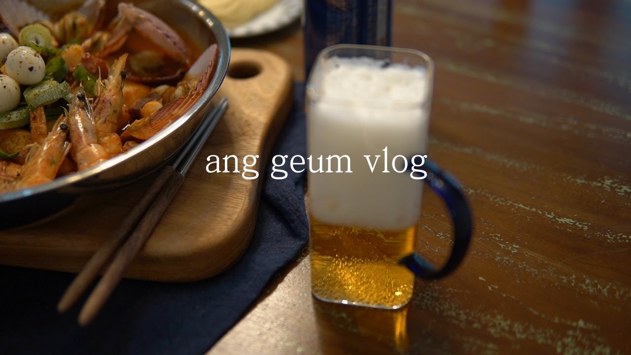 Vlog 혼 술이 생각나는 이 밤🍺 시저 샐러드 샌드위치 오이 샌드위치🍞 술 안주 시원한 맥주와 해물 떡볶이 오징어 버터구이 앙금이 일상 브이로그💓 Youtube