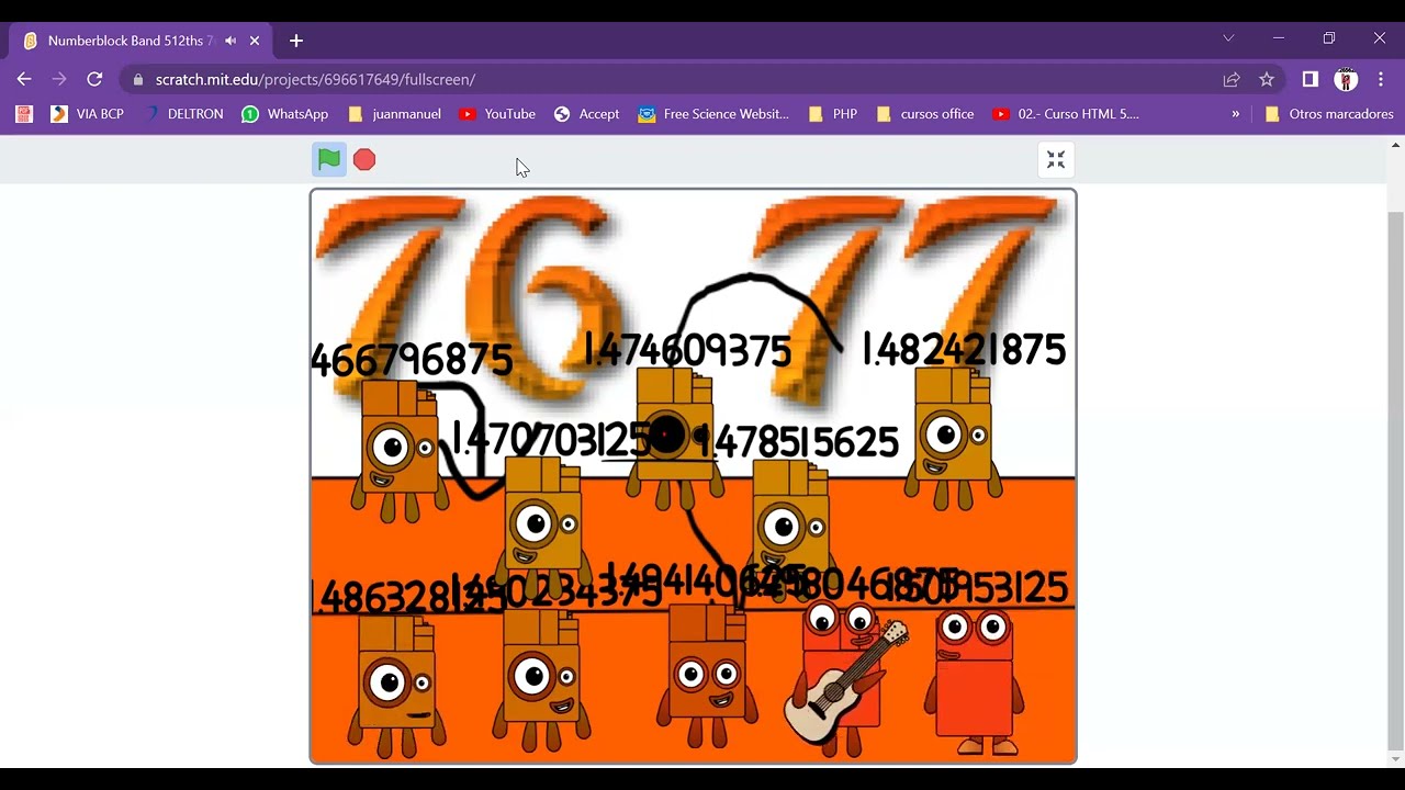 Numberblocks band 512ths 76 77 - YouTube