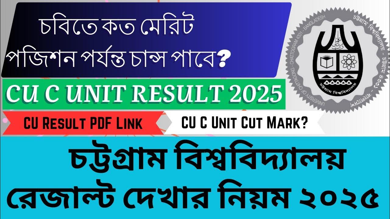 CU C Unit Result PDF 2025 || চবিতে কত মেরিট পজিশন পর্যন্ত চান্স পাবে ...