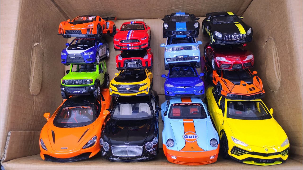 Box Full of Diecast, Mclaren 720S, Lamborghini Urus, Ford Raptor, Mercy ...