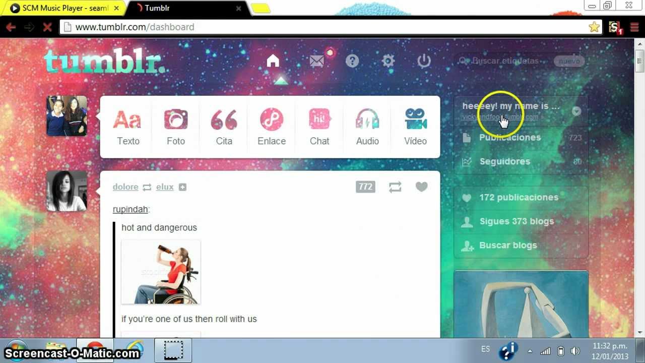 como poner musica en tumblr - YouTube