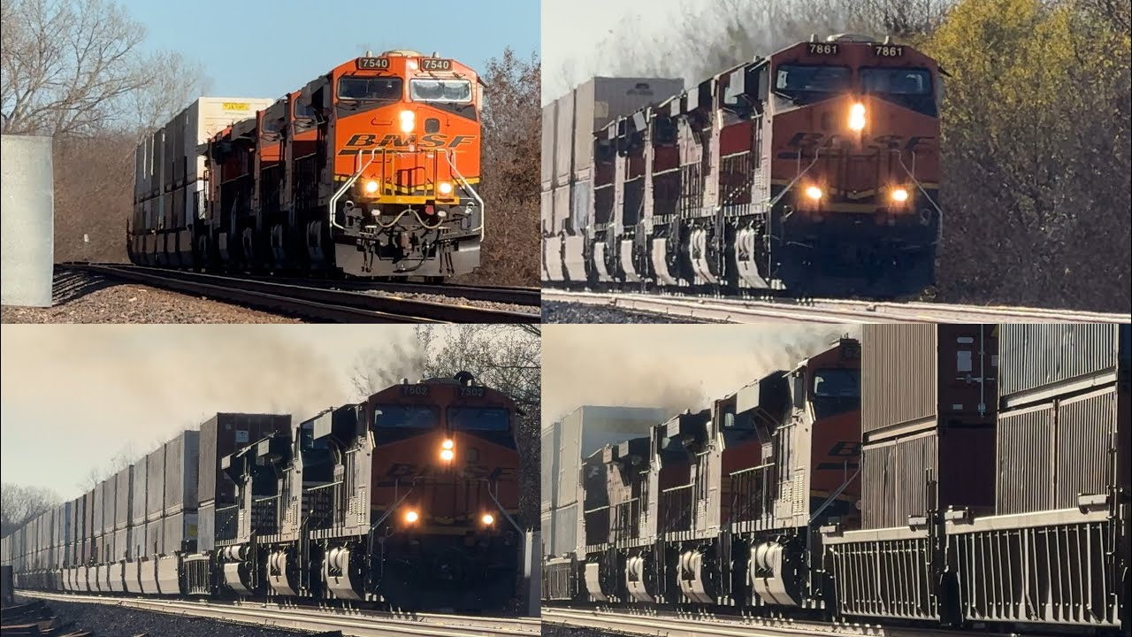 Traffic jam on the BNSF Transcon w/ Z trains, Giant 3x4x0 Mega Stack ...