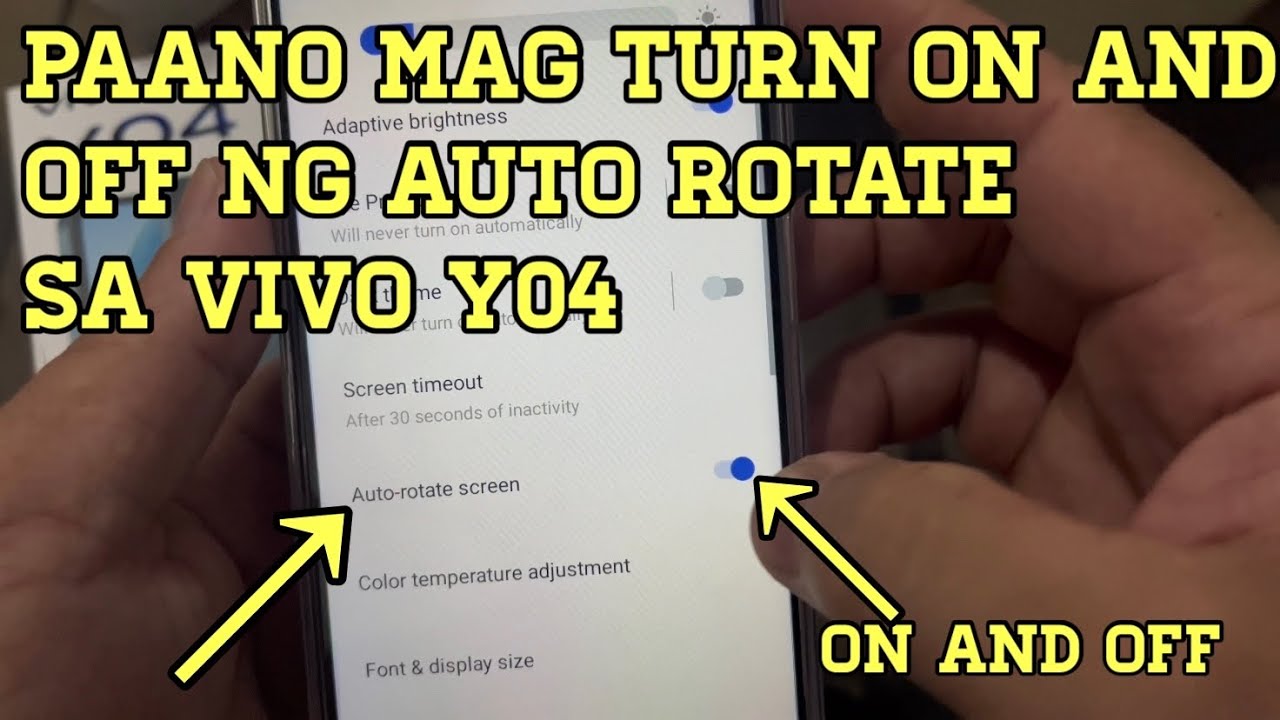 Paano Mag TURN ON and OFF ng Auto Rotate sa Vivo Y04 - YouTube
