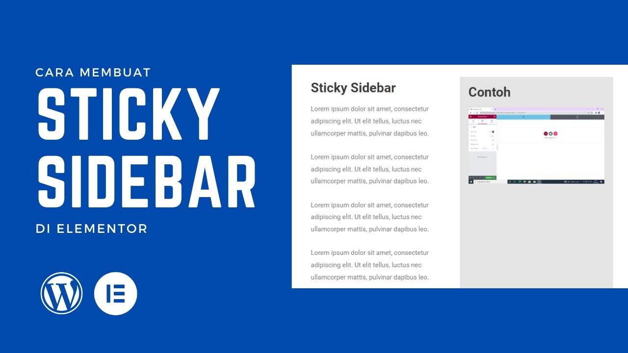 Sticky Sidebar Di Elementor YouTube Sticky Sidebar Di Elementor YouTube
