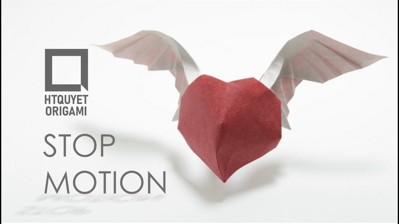 Stop motion: Origami Angel heart (Hoang Tien Quyet) - YouTube