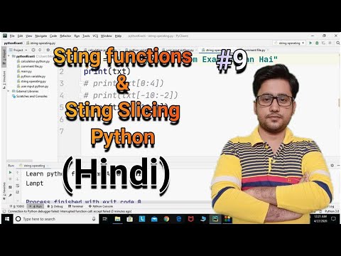 String Slicing and Functions in Python || Python tutorial for absolute beginners in Hindi || #9 ...