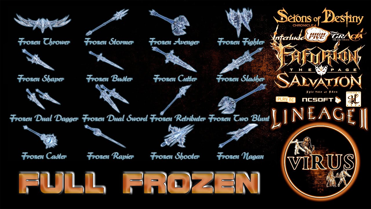 Full Set of Frozen Weapons. LINEAGE II. Any Chronicles √i®uS - YouTube