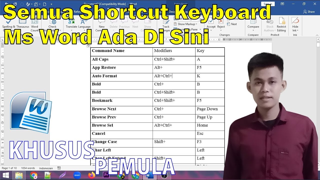 Cara Menampilkan Semua Shortcut Keyboard yang Ada di Ms Word - YouTube
