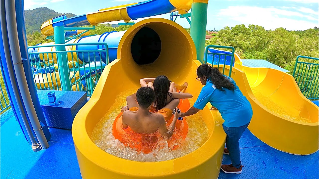 Raft Waterslide at Escape Theme Park Penang (Tubby Tunnel Slide) - YouTube