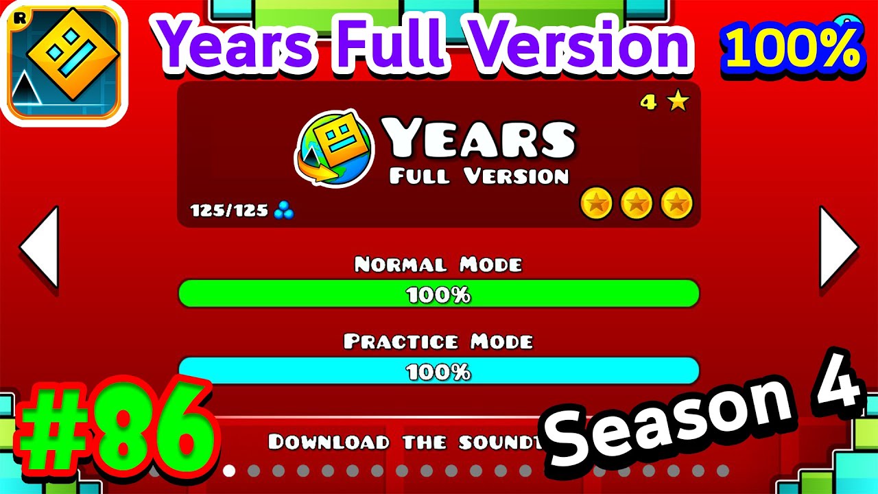 Geometry Dash #86 : Years Full Version 100% By LoFrid [0 Coin] (Season ...