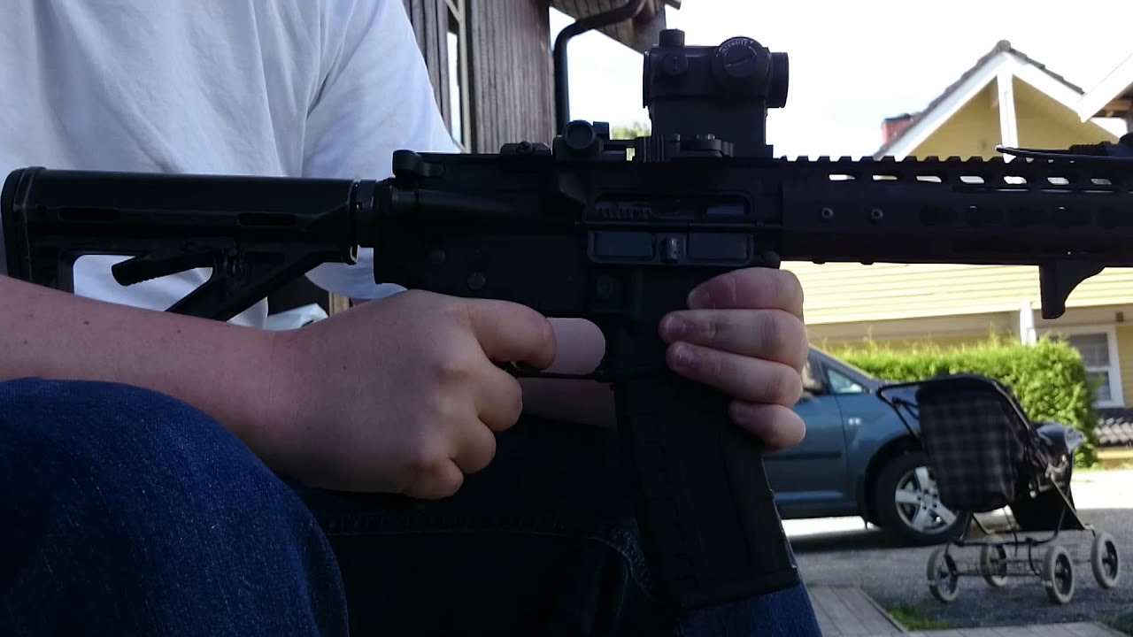 GHK M4 GBB Semi Auto Test. NSR 11 rail - YouTube