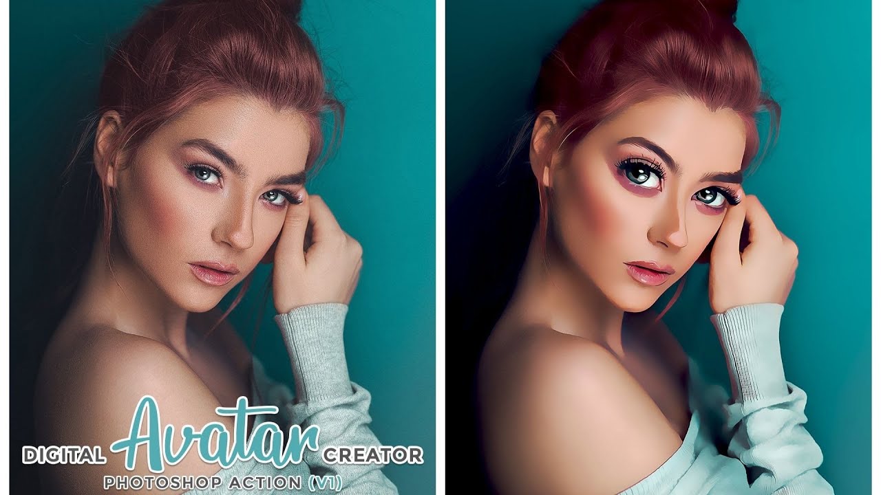Digital Avatar Creator Action V1 | Modern Art - 19-In-1 Photoshop ...