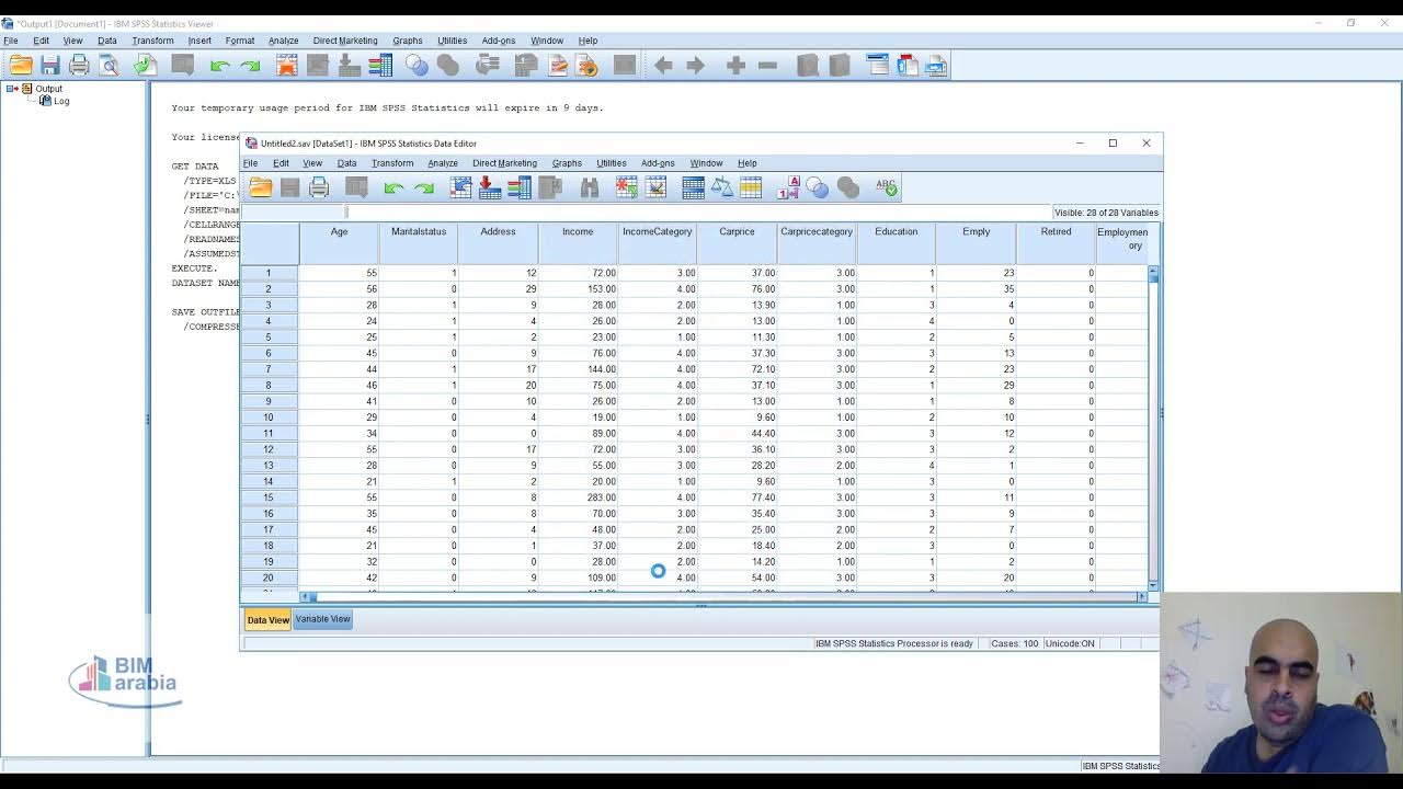 spss define variable properties تعريف خصائص المتغيرات - YouTube