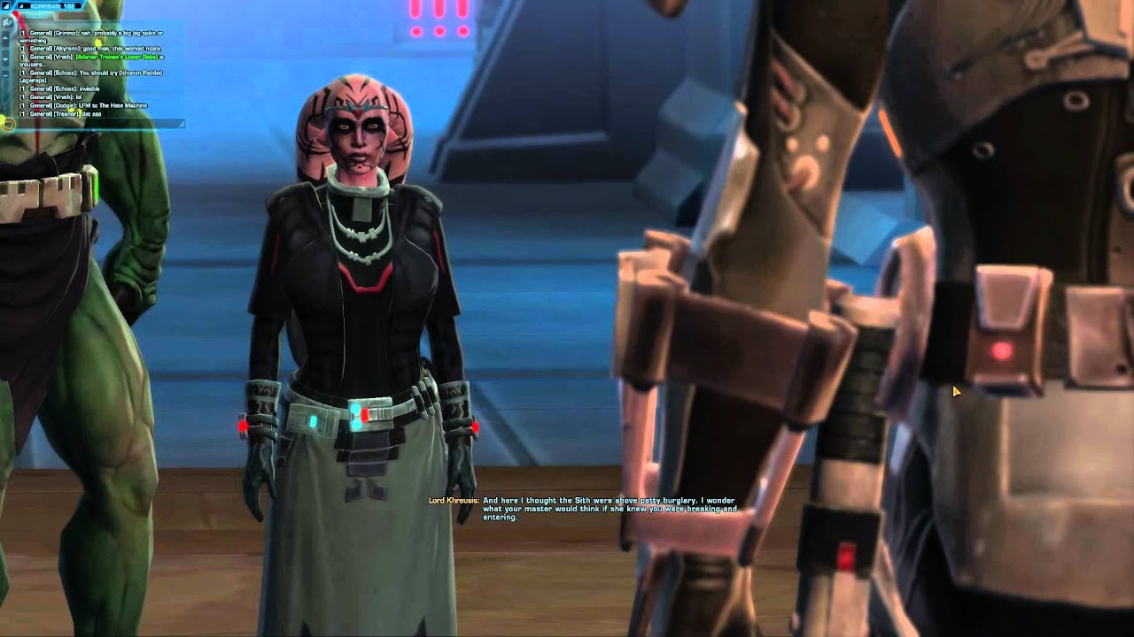 SWTOR - Female Twi'lek Sith Inquisitor - Killing Lord Khreusis ...